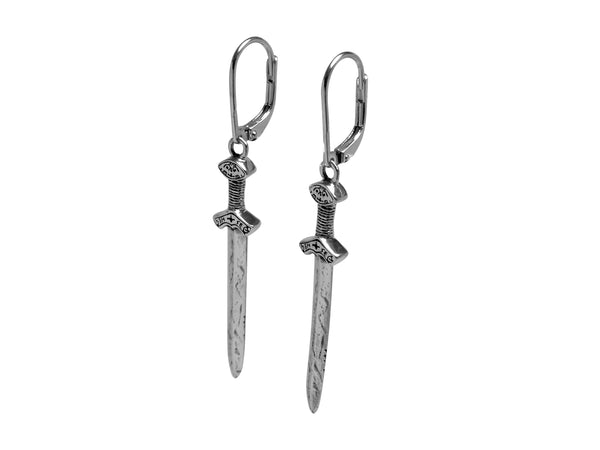 Viking Sword Drop Earrings Norse Forge | Keith Jack | Tricia's Gems